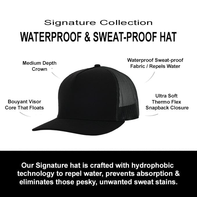 Stealth Black Mesh Signature Waterproof Hat – Six Hats Supply Co