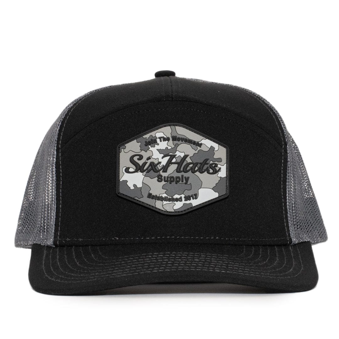 Black & Charcoal Mesh Hex Tradesman Waterproof Hat – Six Hats Supply Co