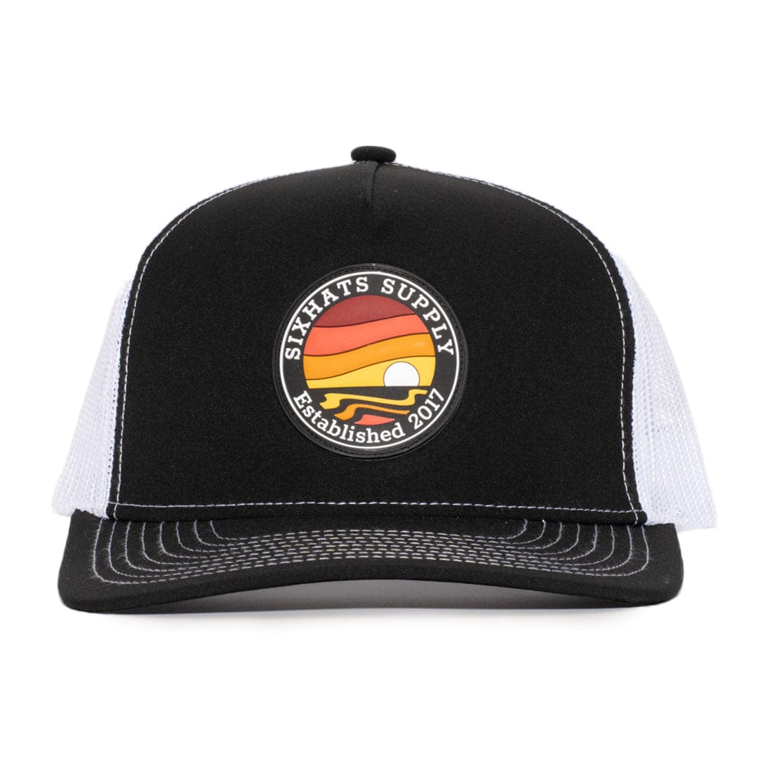 Black & White Mesh Horizon Signature Waterproof Hat – Six Hats Supply Co